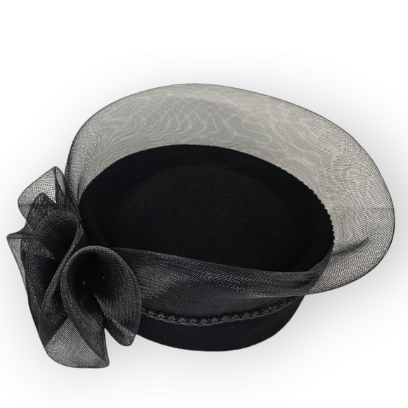 Accessories | Black Church Lady Hat Wool And Mesh | Poshmark